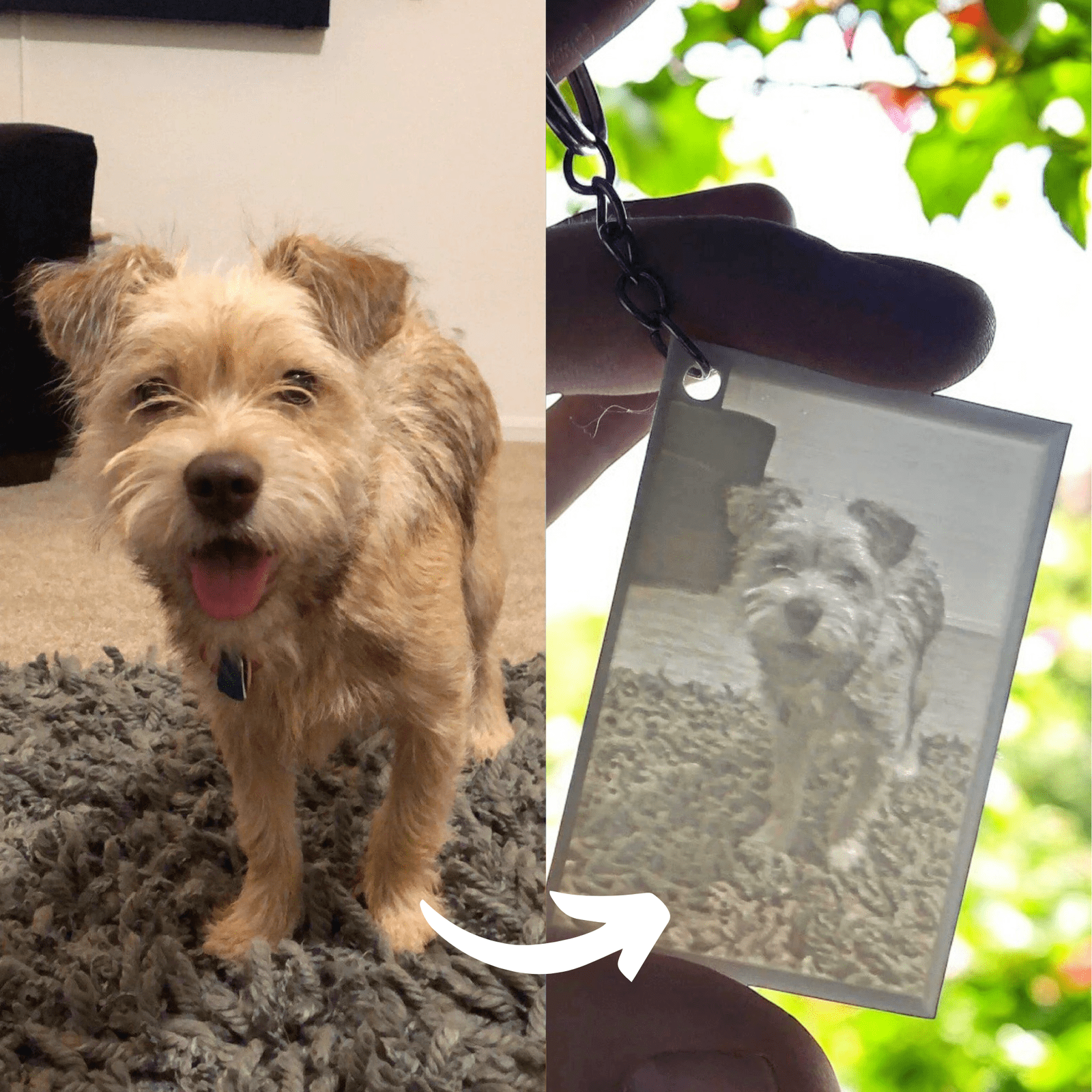 Custom 3D Printed Lithophane Keychain - Unique Personalized Photo Keyc ...